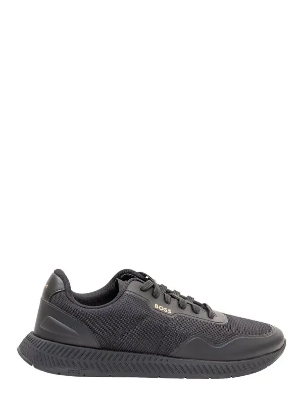 BOSS Titanium Sneakers With Insert Design - Black