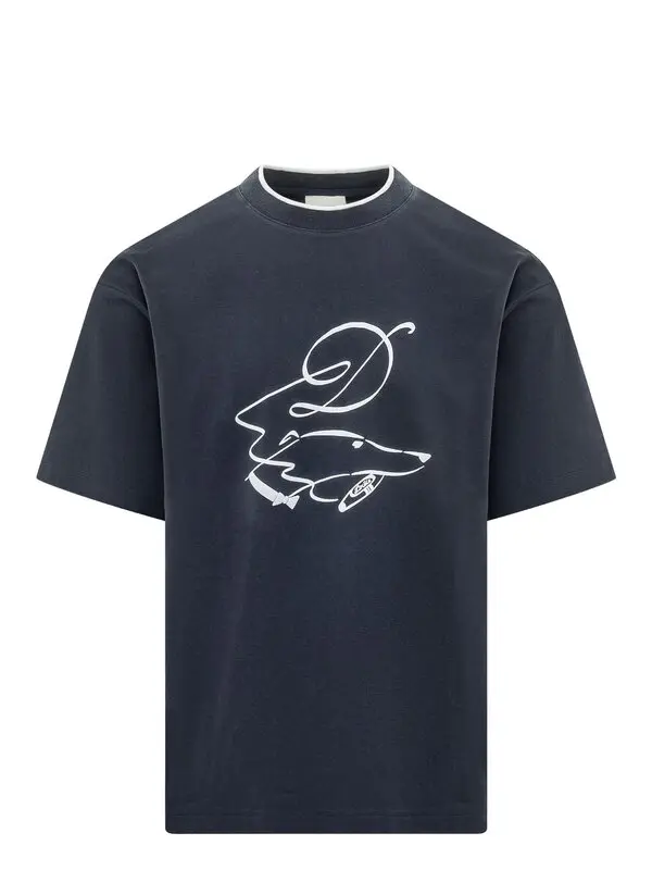 Drole De Monsieur Dog Graphic T-shirt - Navy