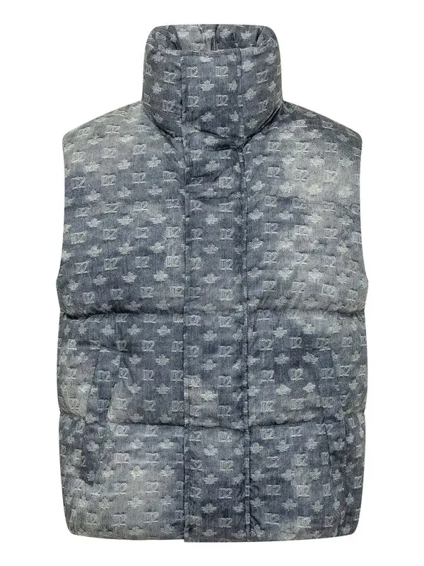 Dsquared2 Monogram Down Vest - Light Blue