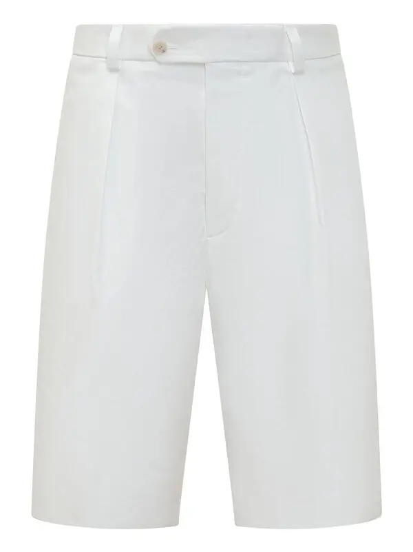 BOSS BY BECKHAM Cotton Tailored Shorts - White