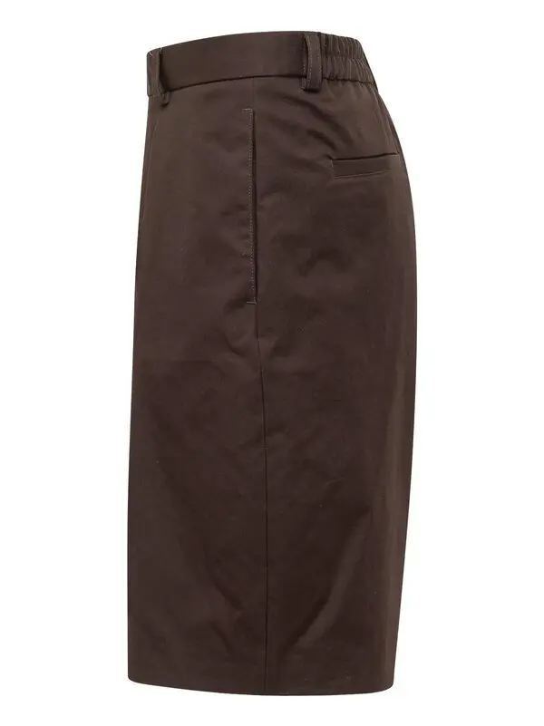 BOSS BY BECKHAM Tailored Cotton Shorts - Medium Brown