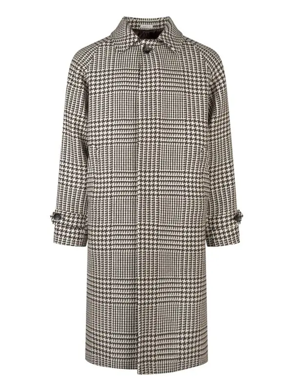BRERAS Checked Overcoat - Moro