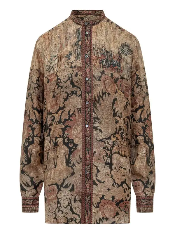 PIERRE-LOUIS MASCIA Silk-blend Shirt - Marrone