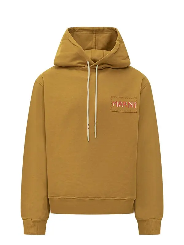 Marni Logo Print Hooded Sweatshirt - Giallo