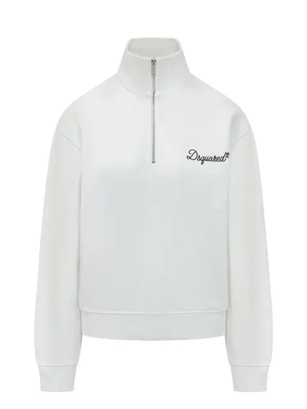 Dsquared2 Zip Logo Sweatshirt - Bianco