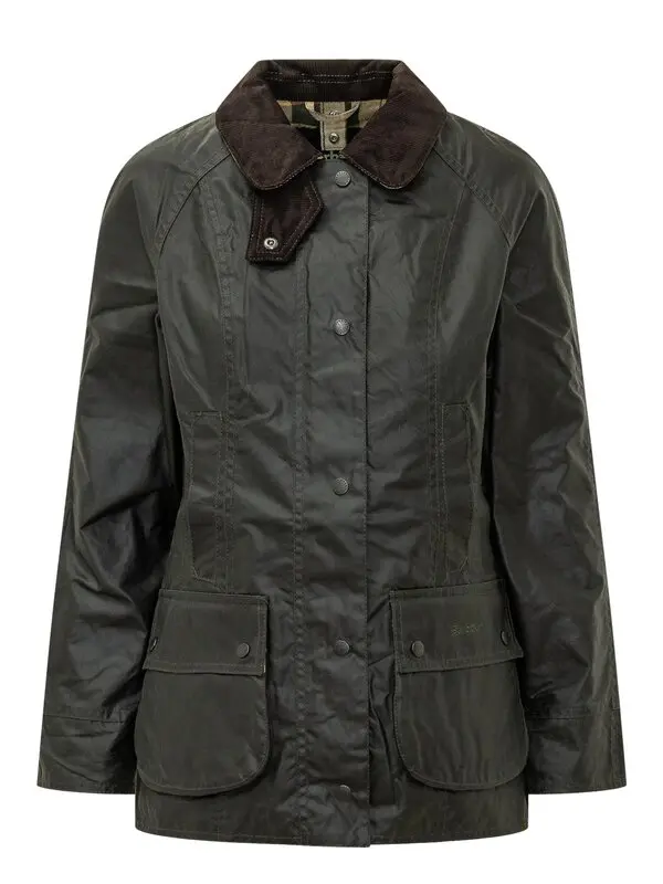 Barbour Cotton Cerato Jacket With Contrast Collar - Sage