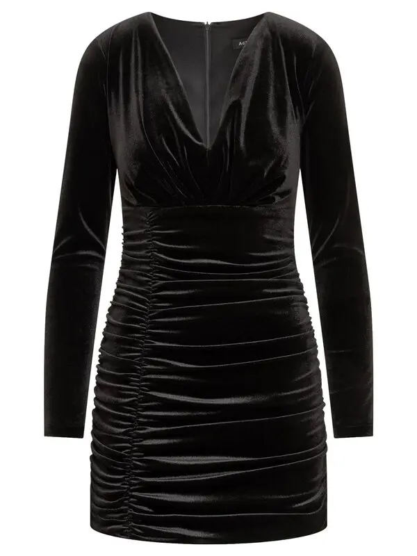 ACTUALEE Textured Mini Dress - Nero
