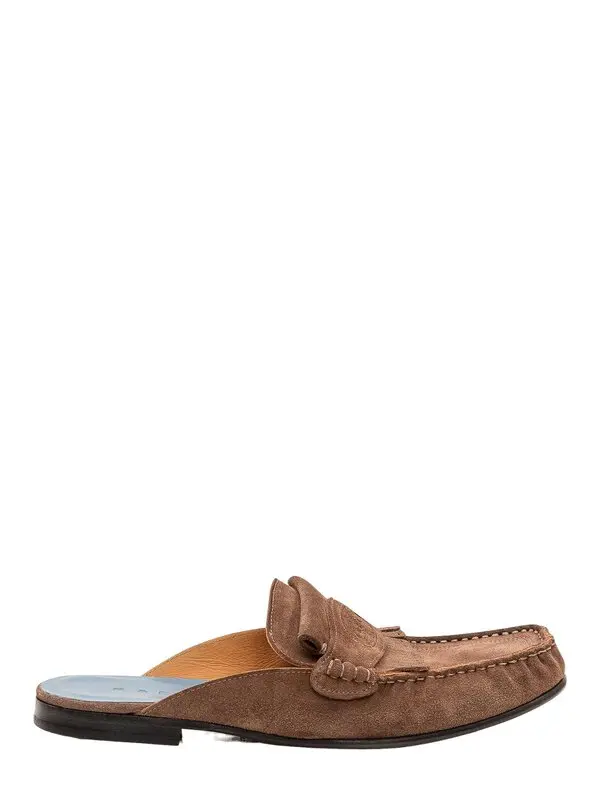 Marni Rounded Toe Slip-on Sandals - Marrone