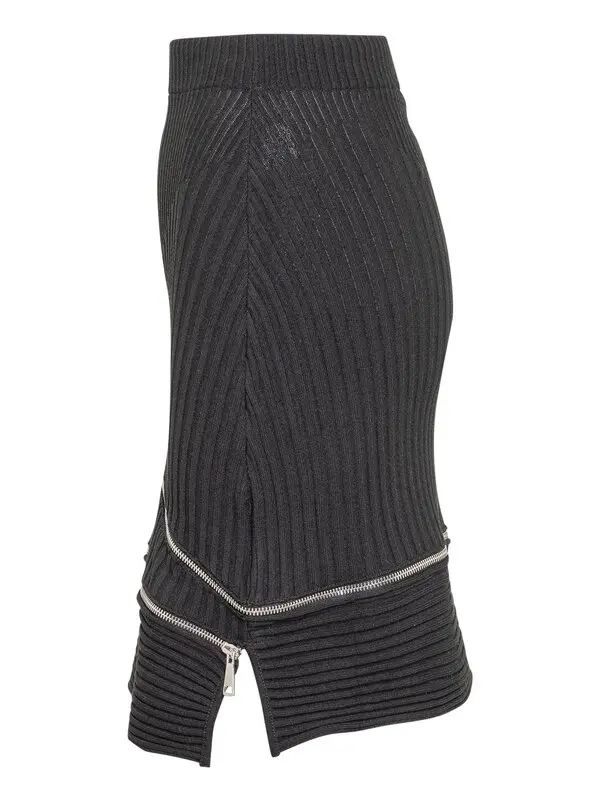 ANDREĀDAMO Zip Detail Mini Skirt - Black