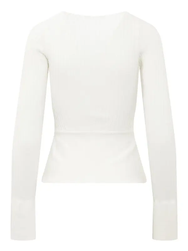 ANDREĀDAMO Chic Stretch Fabric Top - Ivory