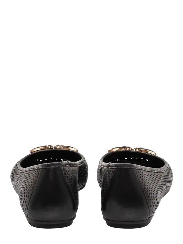 Pinko Leather Mini Ballerina Flats - Black