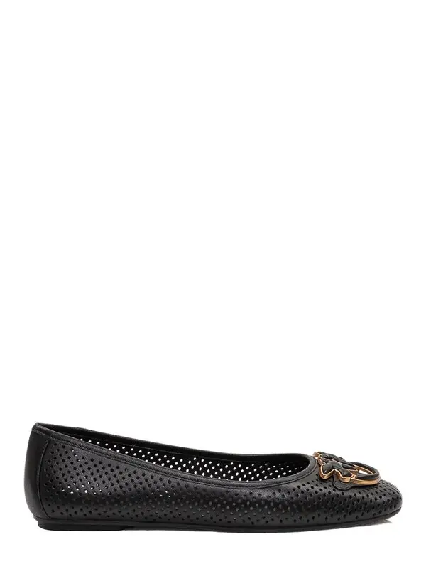 Pinko Leather Mini Ballerina Flats - Black