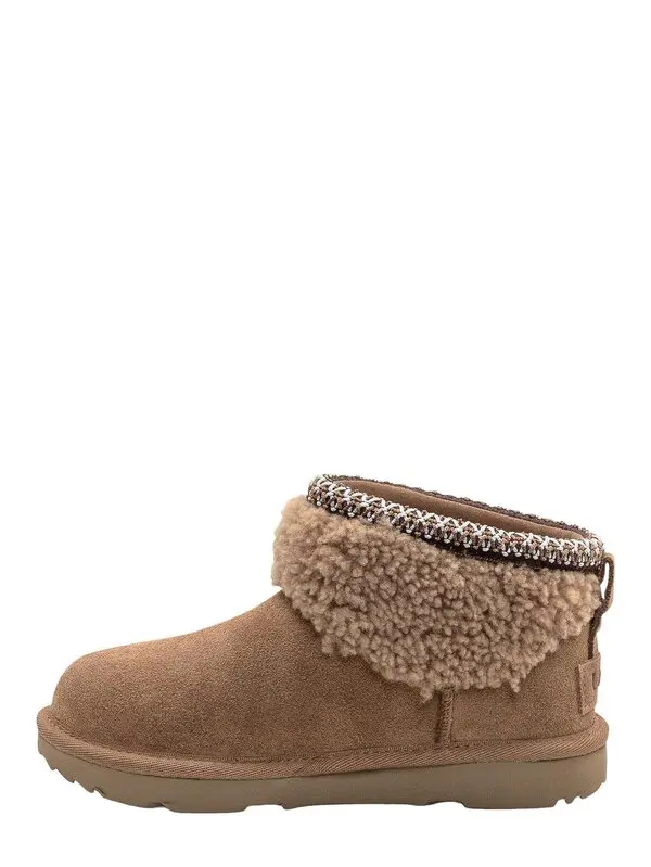 UGG Maxi Curly Suede Mini Boots - Chestnut