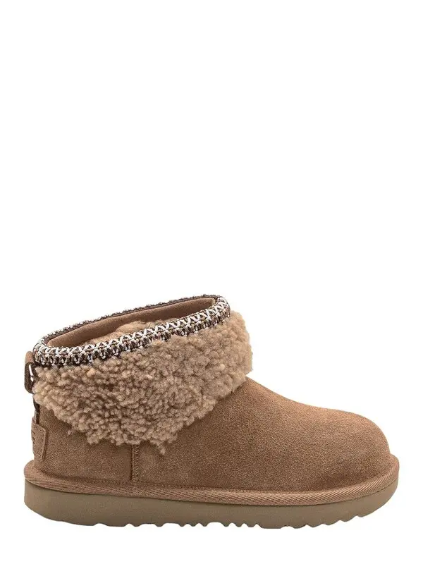 UGG Maxi Curly Suede Boots - Chestnut