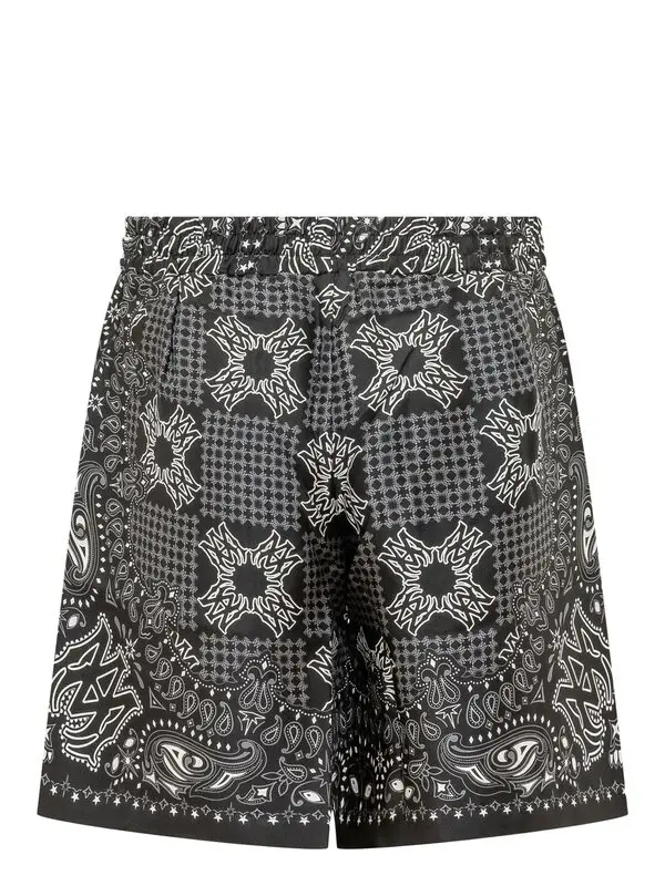 Amiri Mini Check Silk Shorts - Black