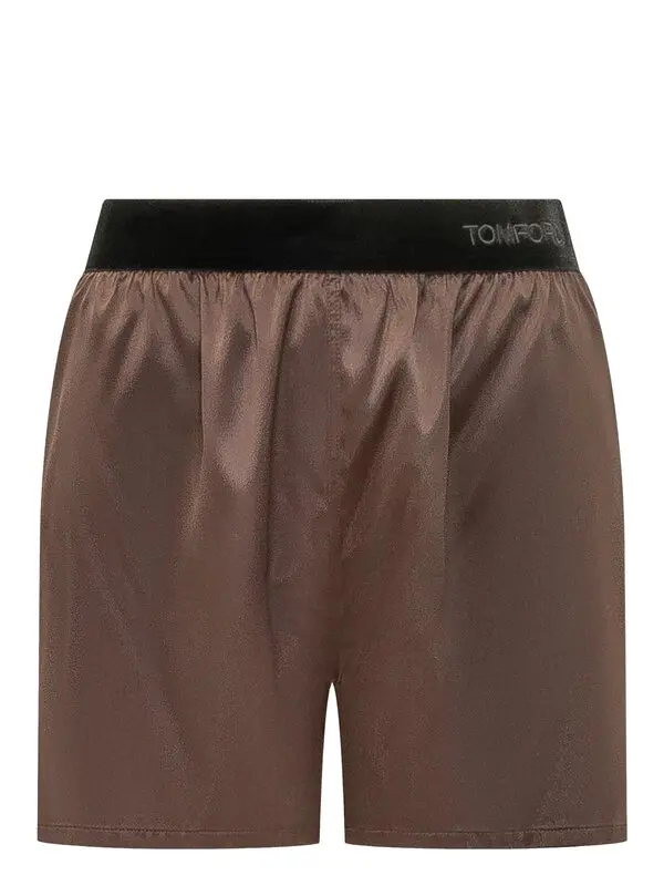TOM FORD Silk Blend Shorts - Cinnamon