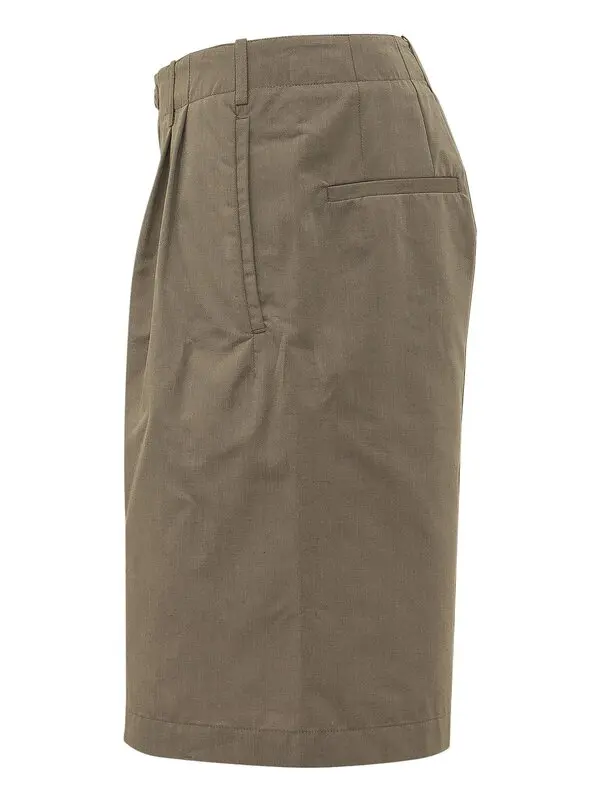 Our Legacy Ponte Front Closure Mini Shorts - Dry Leaf