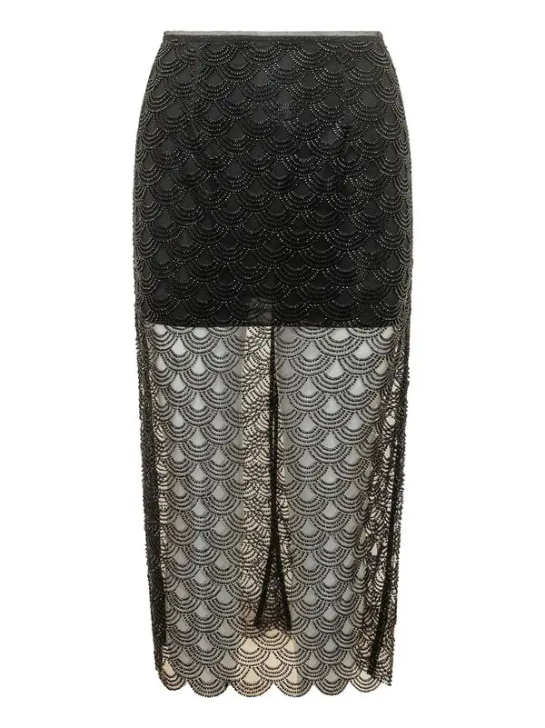 ROTATE BY BIRGER CHRISTENSEN Midi Pleated Skirt - Black