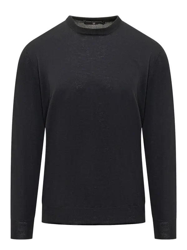 FILIPPO DE LAURENTIIS Merino Wool Crew Neck Sweater - Navy