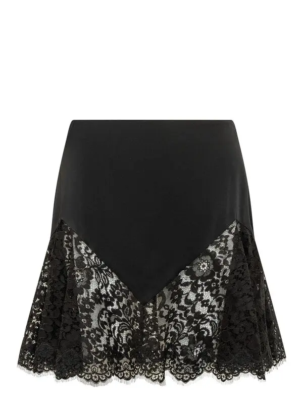 Stella McCartney Lace-trimmed Skirt - Black