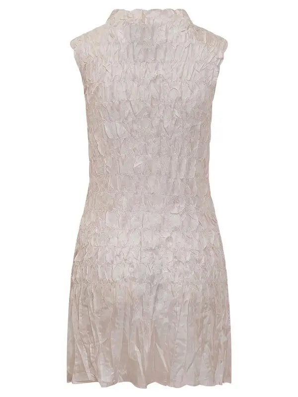 GONGDID DESIGN Sleeveless High Neck Mini Dress - Pink