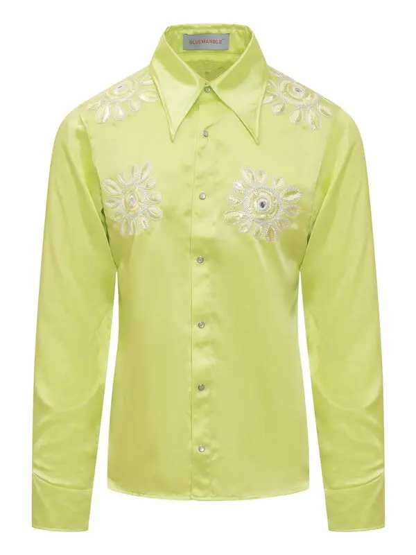 BLUEMARBLE Embroidered Shirt - Lime