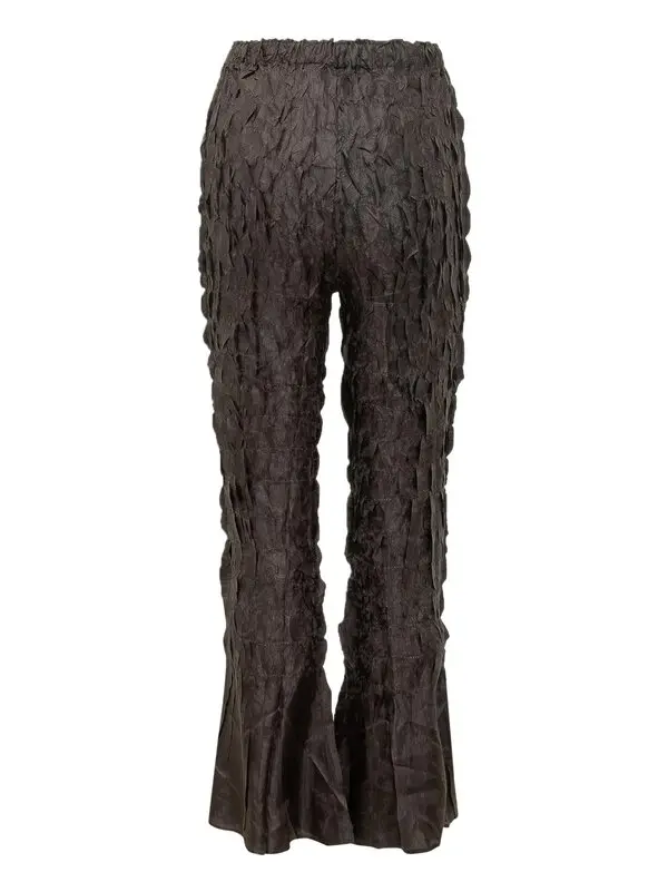 GONGDID DESIGN Stylish Gathered Trousers With Flared Hem - Black