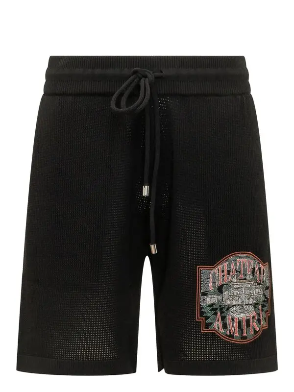 Amiri Embroidered Casual Shorts - Black