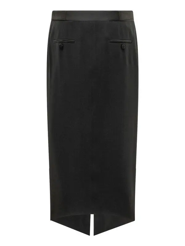 TOM FORD Sculpted Pencil Skirt With Artistic Front Detail - Black