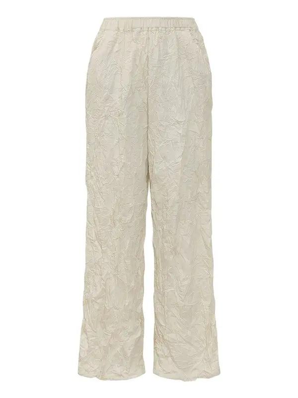 GONGDID DESIGN Crumpled Effect Trousers - Cream