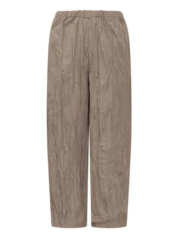 GONGDID DESIGN Casual Wrinkle-effect Trousers - Beige