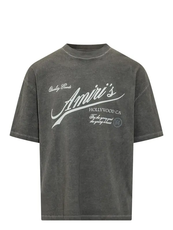 Amiri Premium Silk Blend Graphic Tee - Black