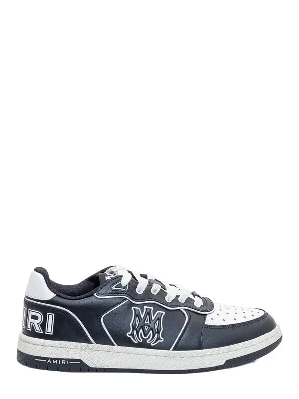 Amiri Signature Logo Leather Sneakers - Black