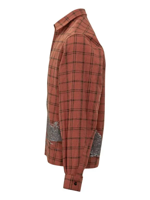 Amiri Sequin Palms Long-sleeve Shirt - Red