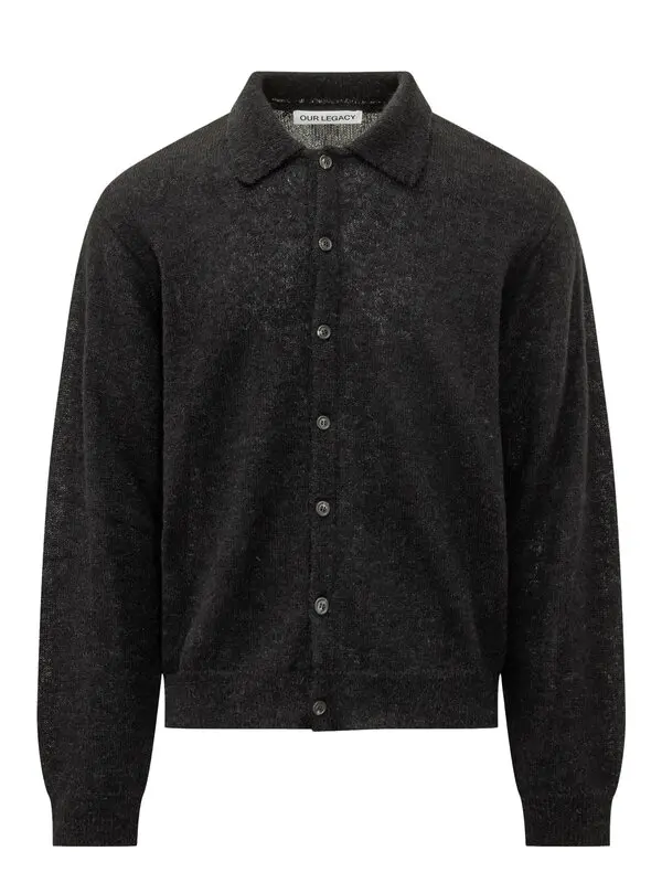 Our Legacy Evening Fuzzy Polo Shirt - Black Fuzzy