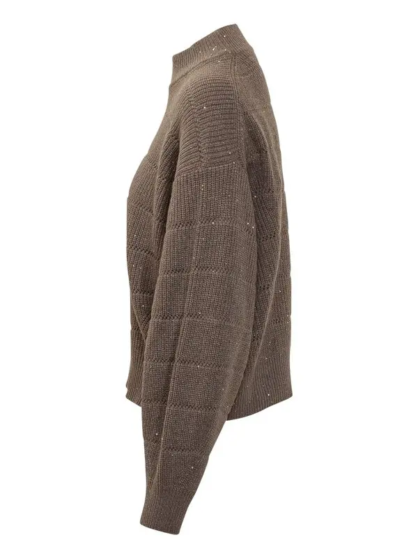 Brunello Cucinelli Cashmere And Wool Blend Pullover With Paintillettes - C507