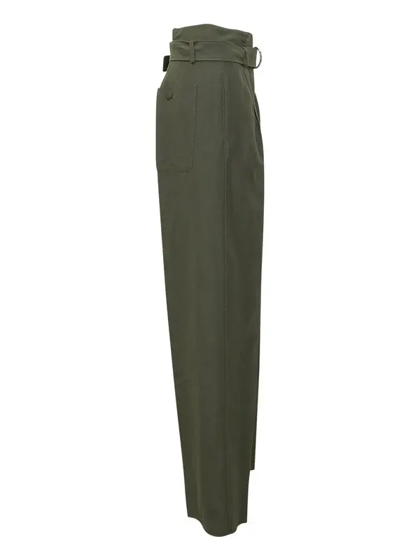 THE SEAFARER Wide Leg Trousers With Belt - Verde