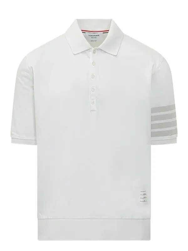 Thom Browne Short Sleeve Polo - White