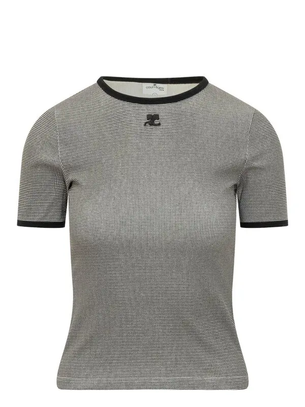 COURREGES Houndstooth Mini T-shirt - Houndstooth/black