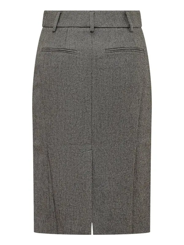 Andamane Tailored Pencil Skirt - Grey/black