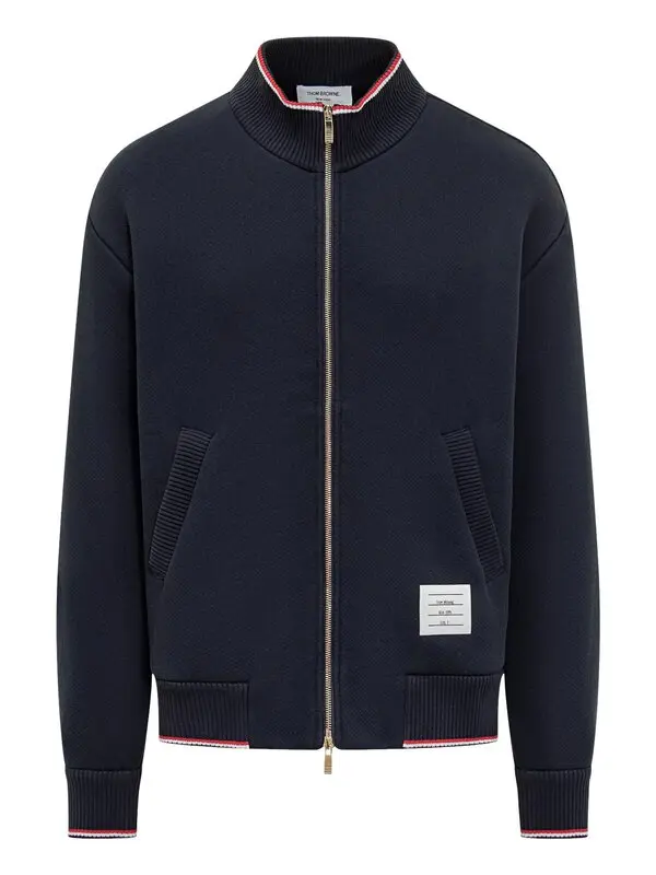 Thom Browne Zip Up Bomber Jacket - Navy