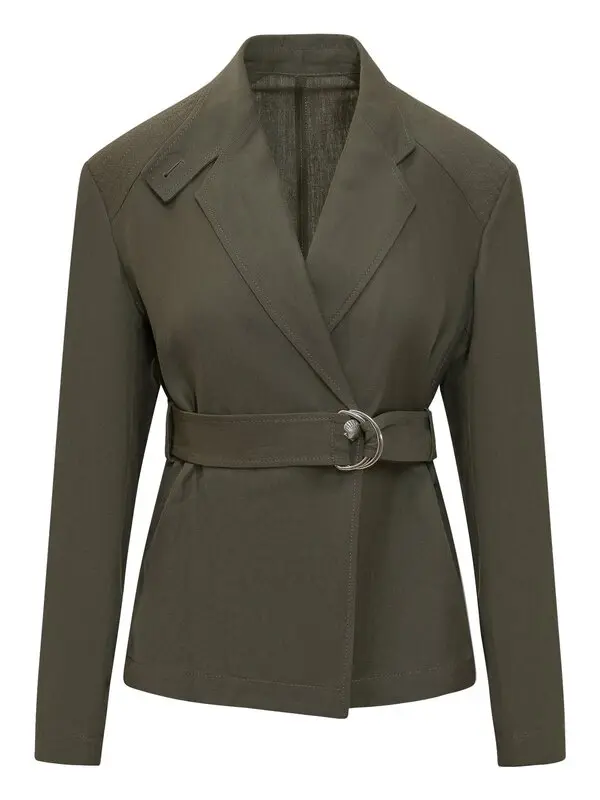 THE SEAFARER Mini Belted Blazer - Verde