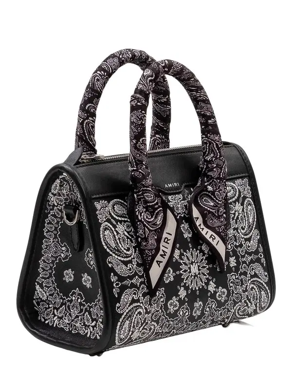 Amiri Mini Triangle Handbag With Bandana Motif - Black