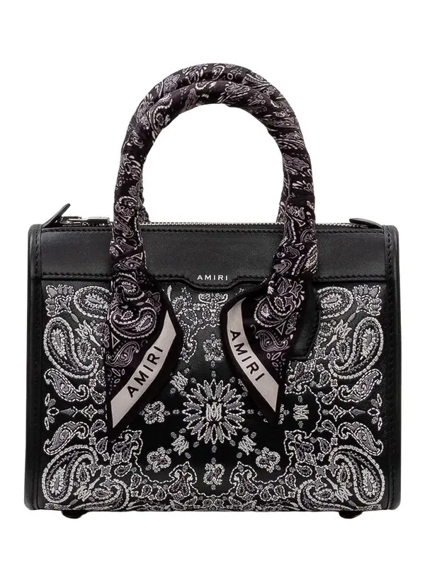 Amiri Mini Triangle Handbag With Bandana Motif - Black