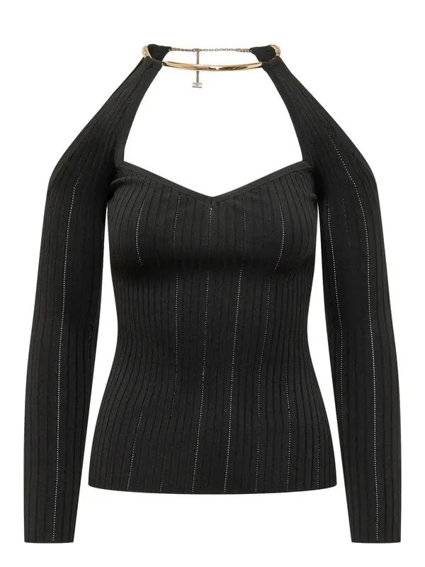 Elisabetta Franchi Knit Tricot Sweater - Nero