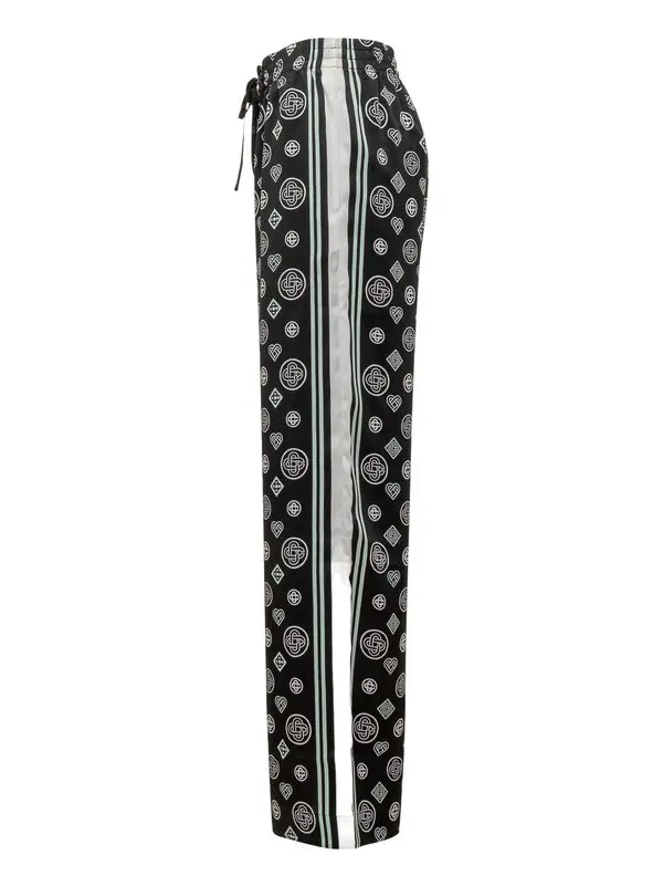 Casablanca Silk Monogram Trousers - Nero