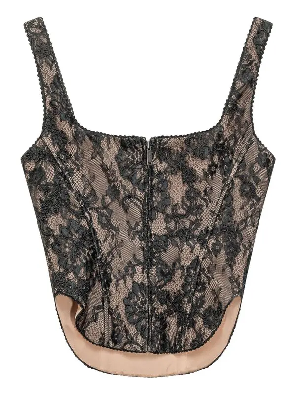 SELF-PORTRAIT Inspired Lace Corset Top - Black