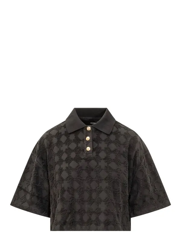 Amiri Long Sleeve Polo - Black