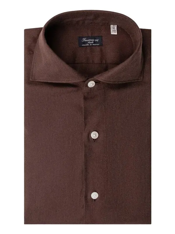 FINAMORE 1925 Eduardo Z-ton Dress Shirt By - Moro