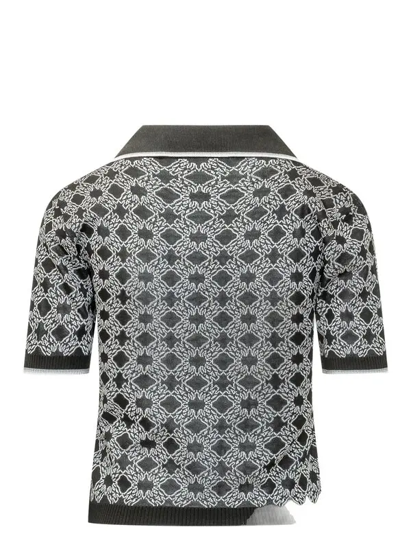 Amiri Amended Polo With Geometric Motif - Black